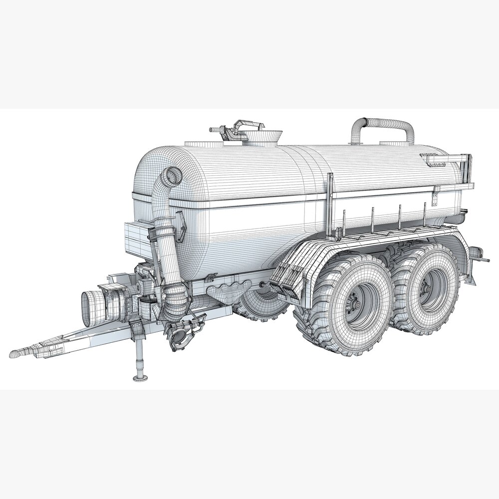 Farm Irrigation And Fertilizer Tanker Trailer 3D model - Download ...