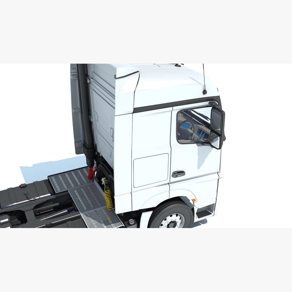 High Cab Truck With Lowboy Trailer 3D model - Download Truck on ...