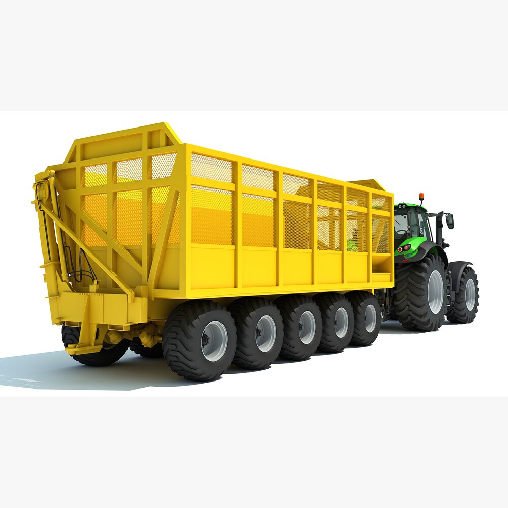 Tractor Con Remolque Para Caña Modelo 3D - Descargar Tractores activado ...