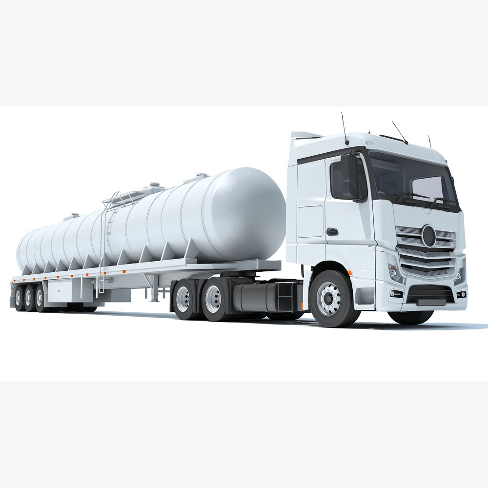 Truck With Long Tank Semitrailer 3D model - Download Truck on 3DModels.org