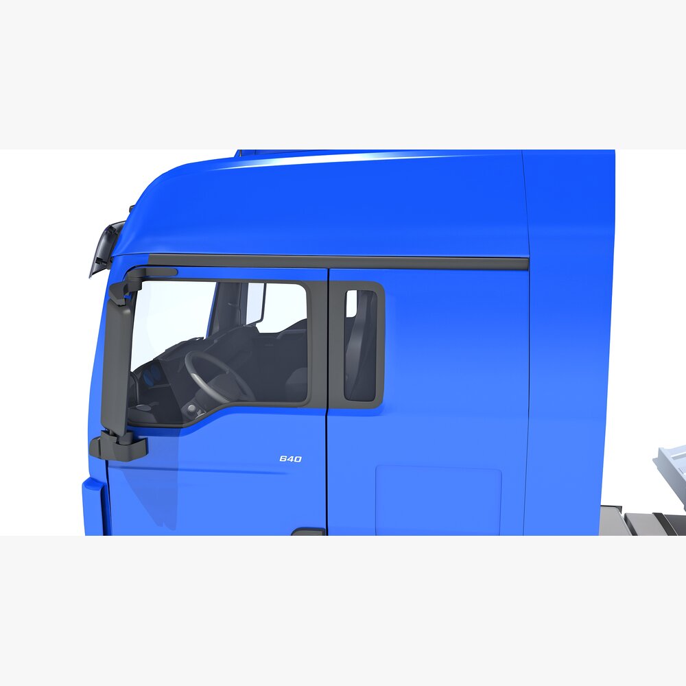 Blue Semi-Truck With Bottom Dump Trailer 3D model - Download Truck on ...