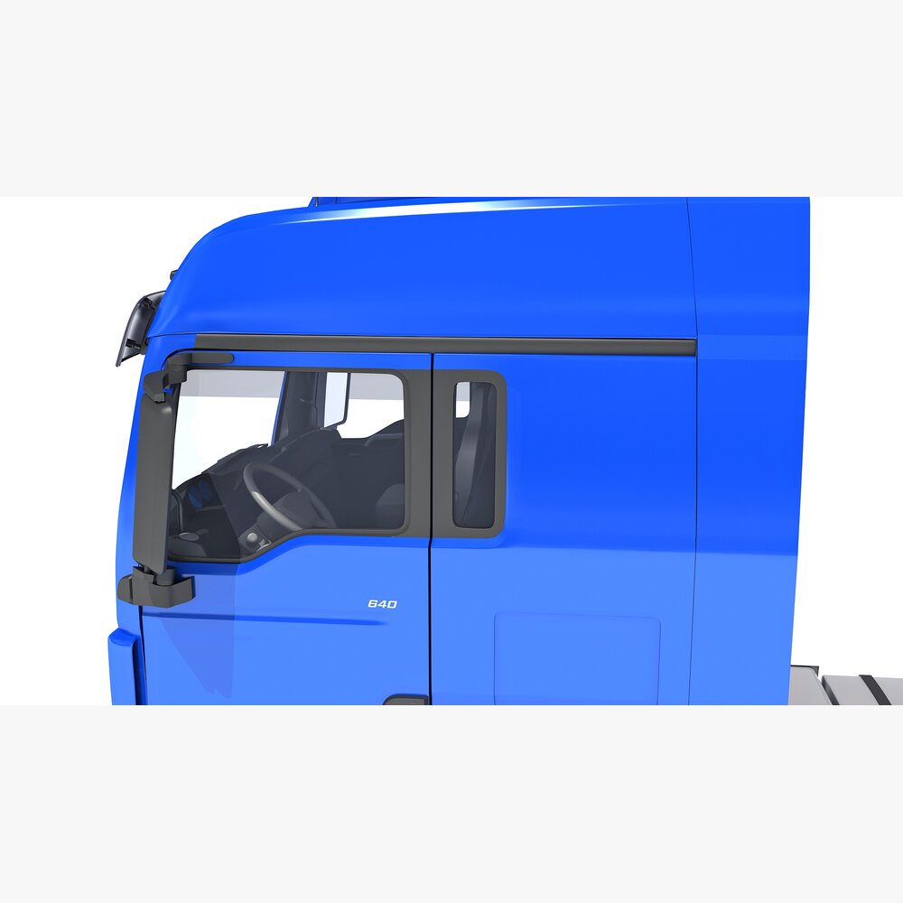 Blue Truck With Tipper Trailer 3D模型 - 下载 货车 on 3DModels.org
