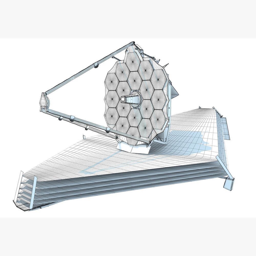 詹姆斯·韦伯太空望远镜 3D模型 - 下载 空间探测器 开启 3DModels.org