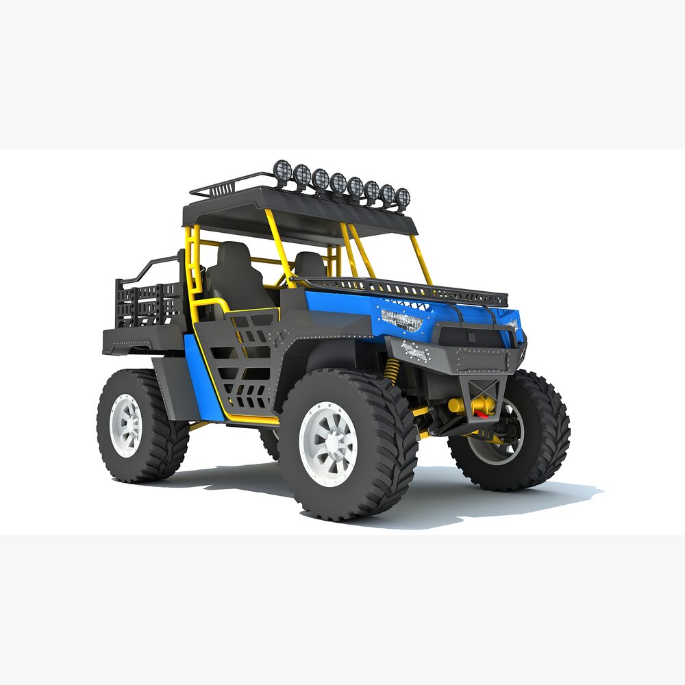 Off-Road Utility Vehicle With Cargo Space 3D model - Download ATV on ...