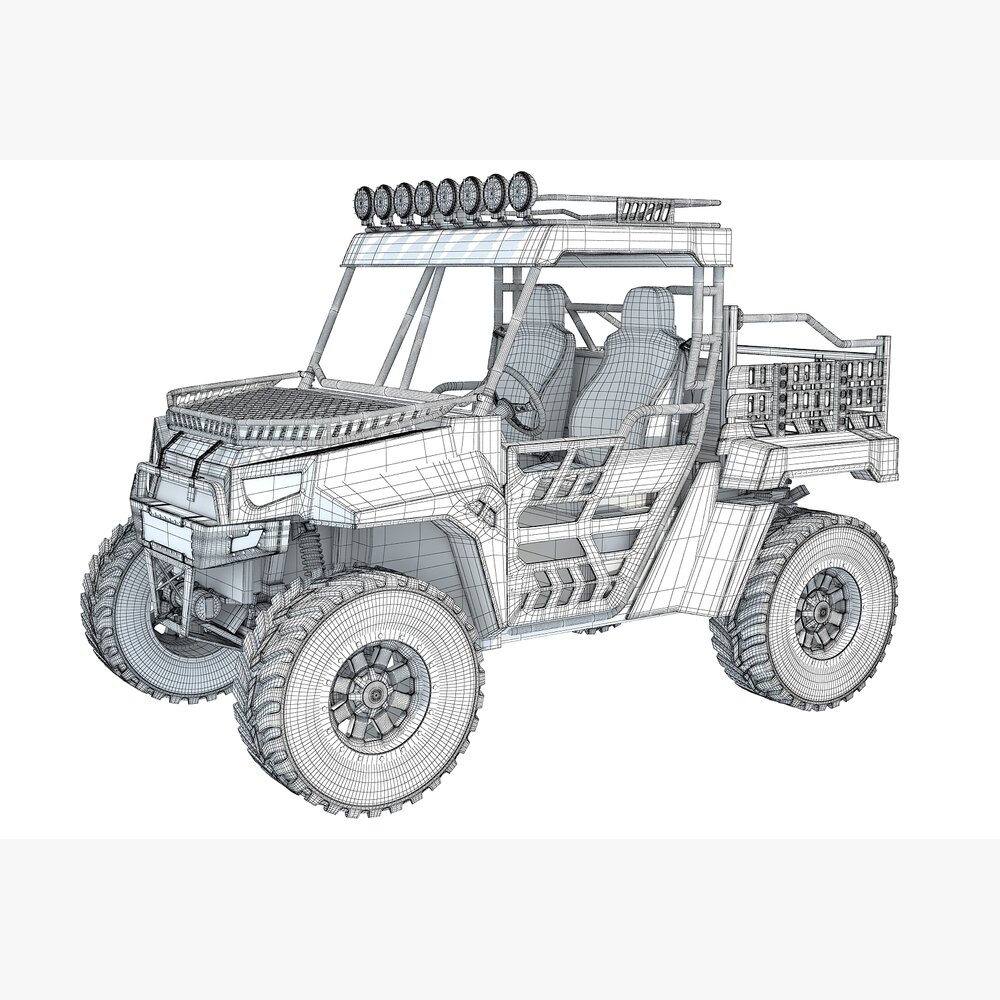 Off-Road Utility Vehicle With Cargo Space 3D model - Download ATV on ...