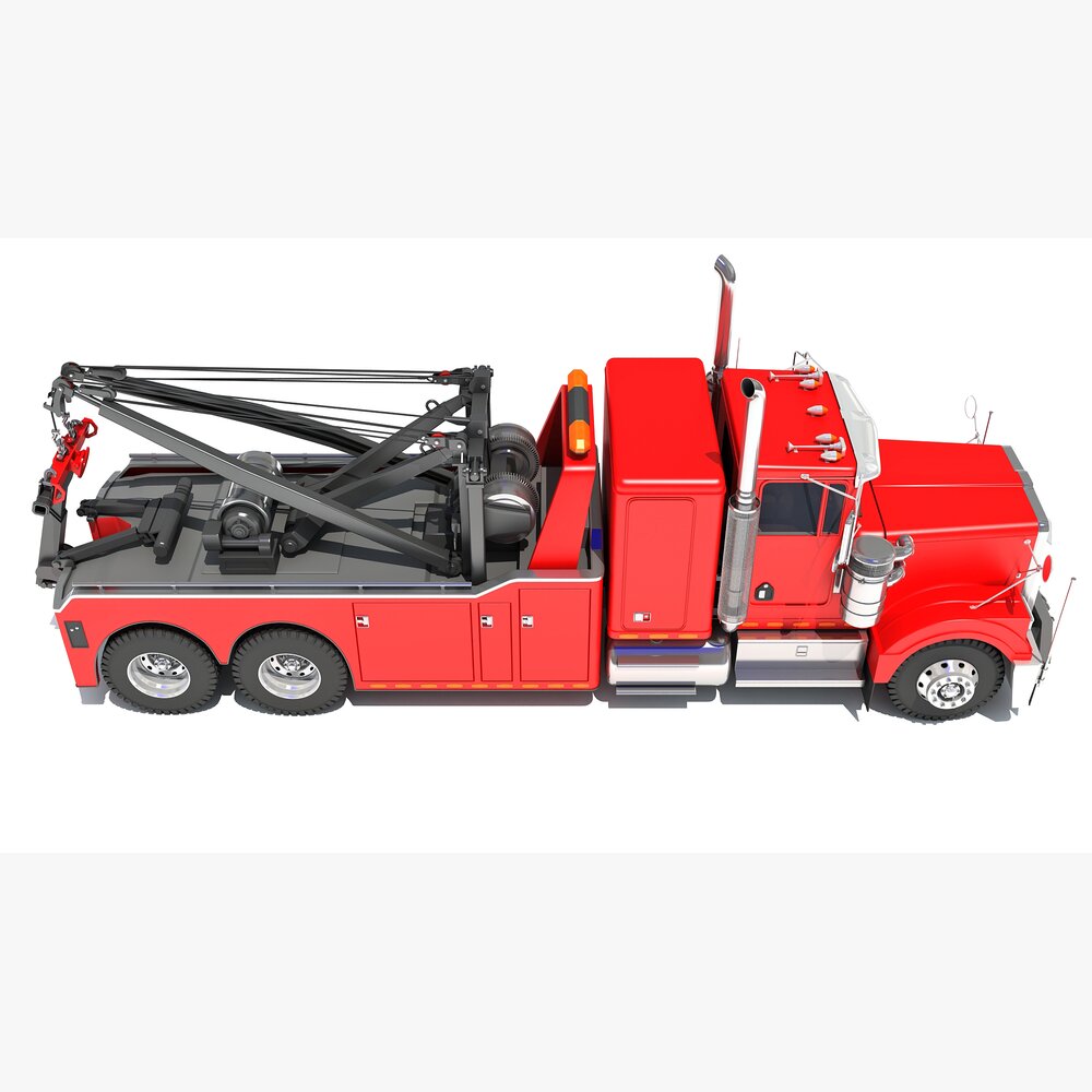 Heavy-Duty Red Tow Truck with Hydraulic Arm 3D model - Download Truck ...