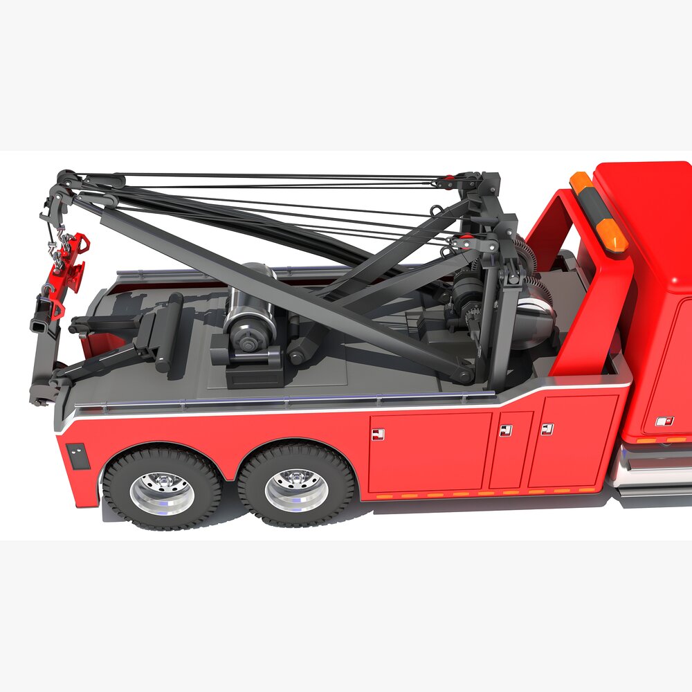 Heavy-Duty Red Tow Truck with Hydraulic Arm 3D model - Download Truck ...