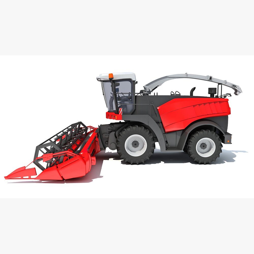 Red Combine Harvester 3D model - Download Tractor on 3DModels.org