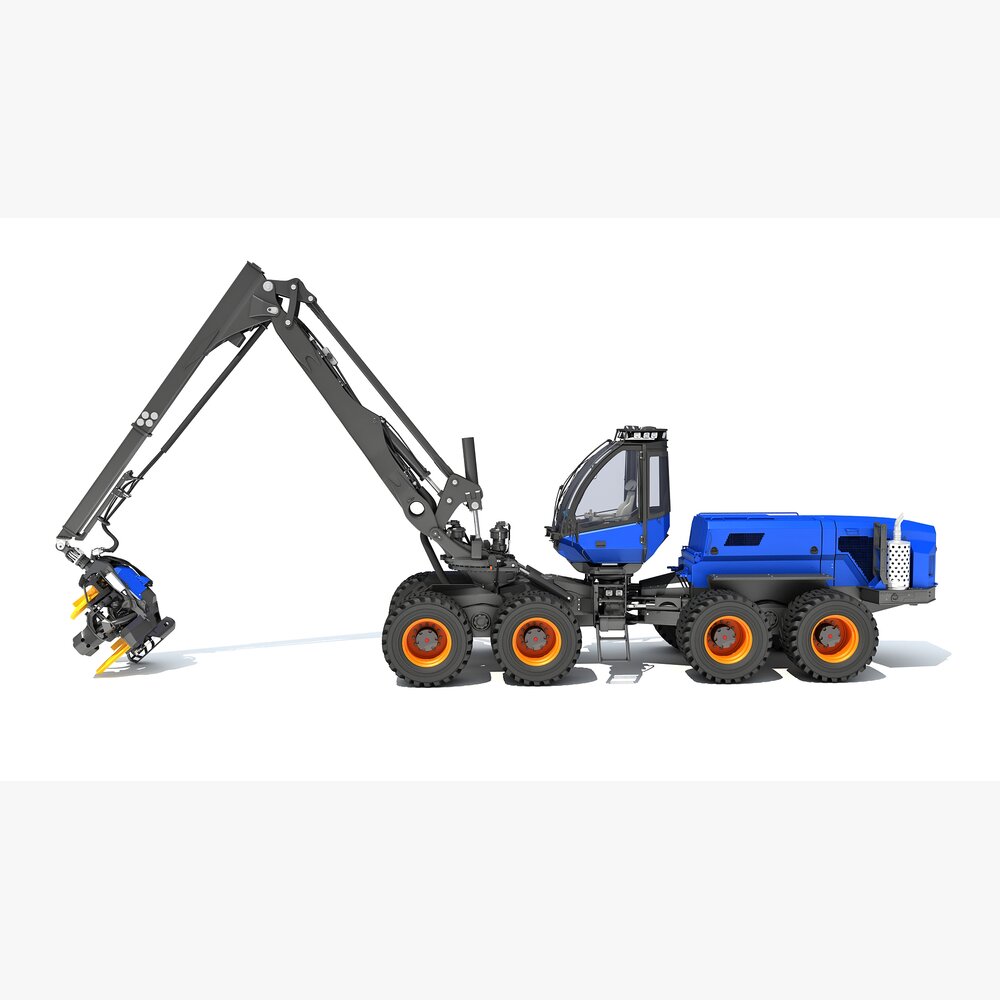 Timber Harvester With High-Reach Arm 3D model - Download Tractor on ...