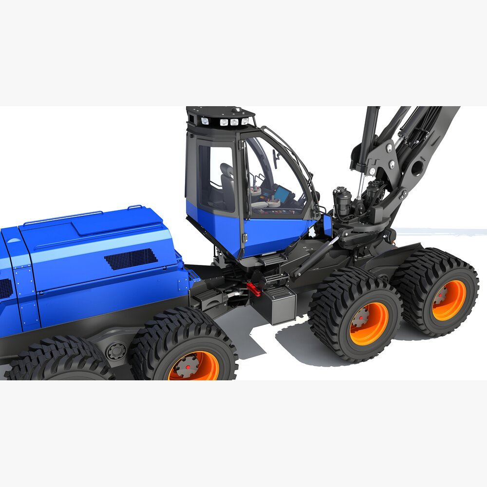 Timber Harvester With High-Reach Arm 3D model - Download Tractor on ...