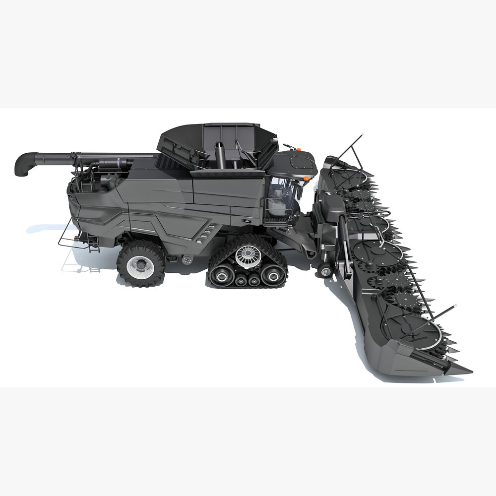 Advanced Black Combine Harvester With Corn Head 3D model - Download ...