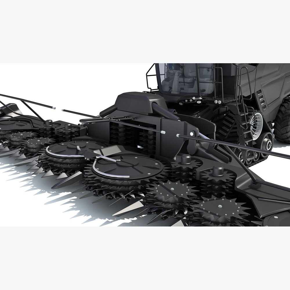 Advanced Black Combine Harvester With Corn Head 3D model - Download ...