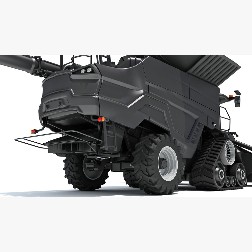 Advanced Black Combine Harvester With Corn Head 3D model - Download ...