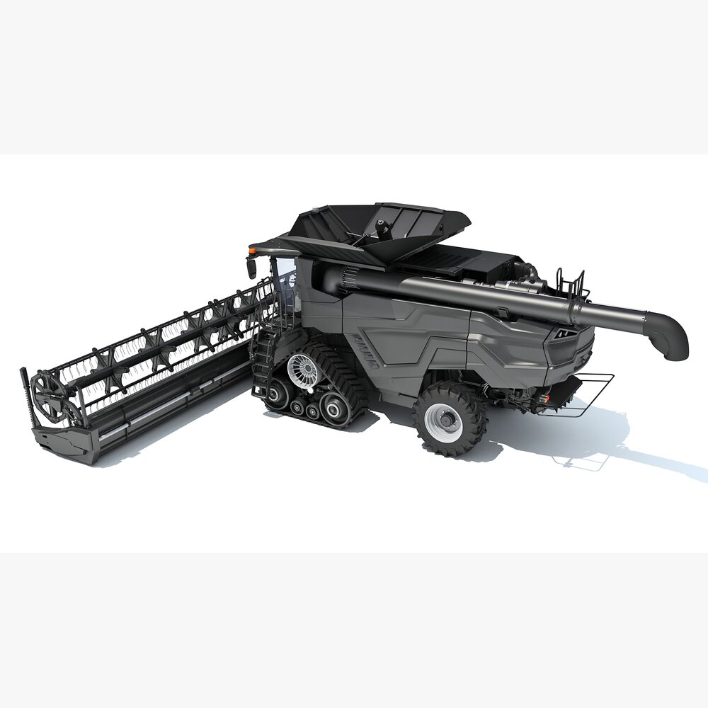 Combine Harvester With Flex Draper Header 3D model - Download Tractor ...