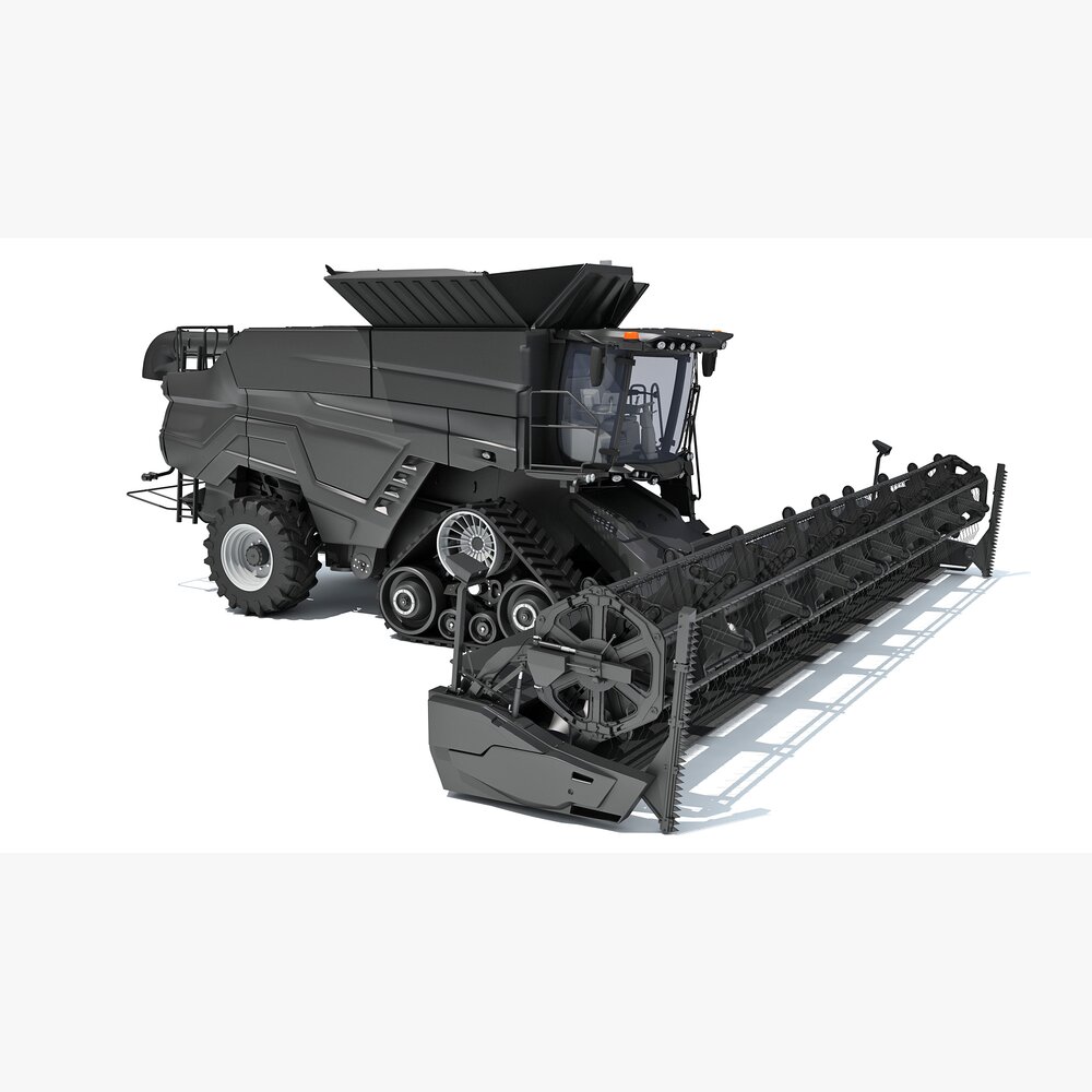 Combine Harvester With Flex Draper Header 3D model - Download Tractor ...