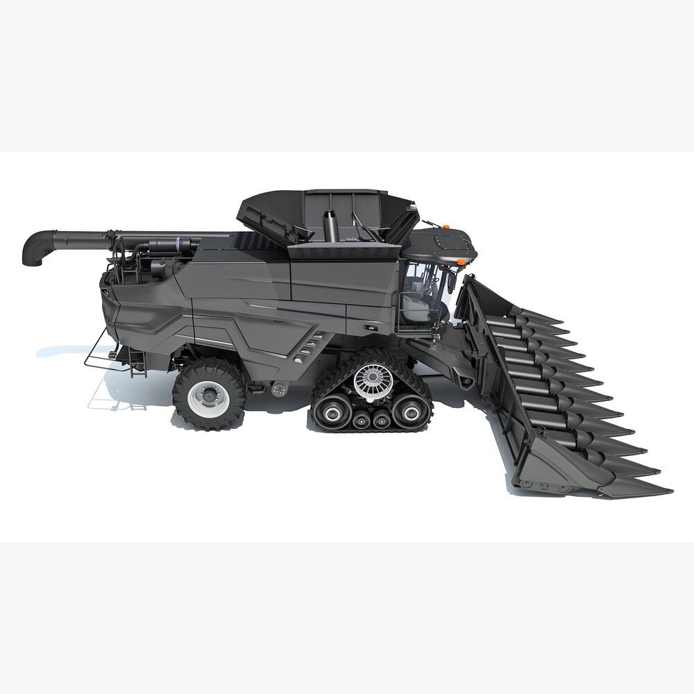 Modern Combine Harvester With Corn Head 3D model - Download Tractor on ...