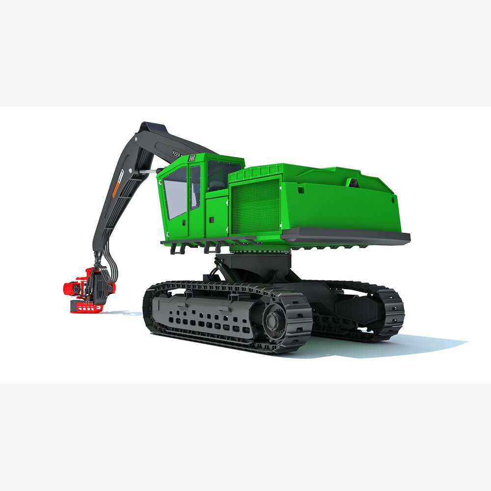 Tracked Forestry Harvester 3D model - Download Tractor on 3DModels.org