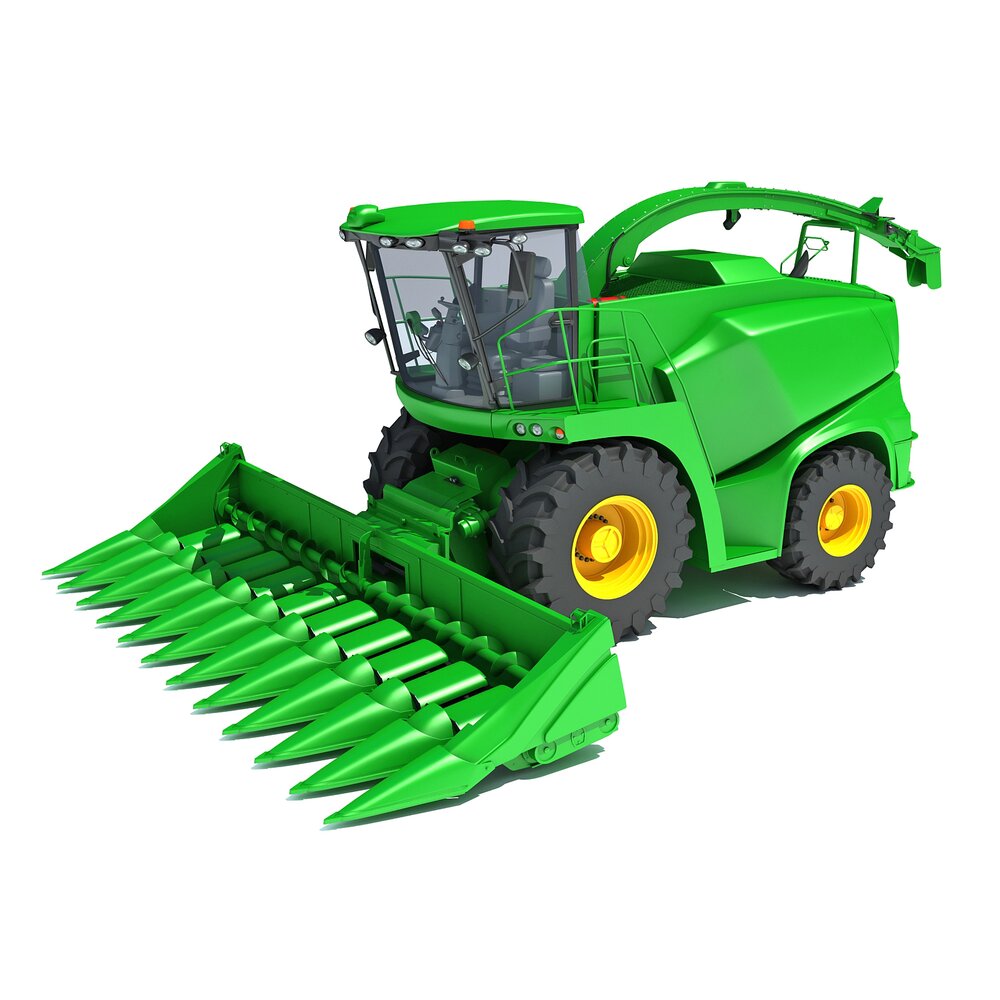 Corn Silage Harvester With Maize Header 3D model - Download Tractor on ...