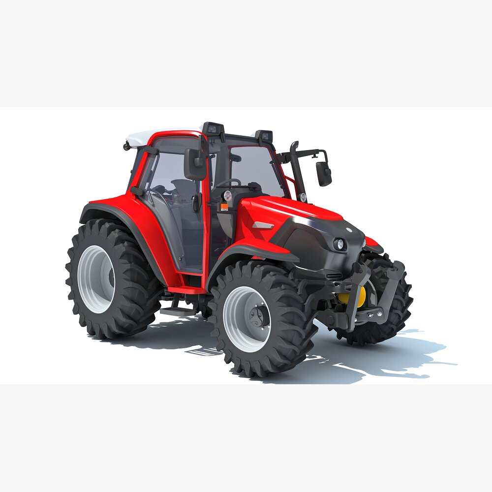 Compact Red Farm Tractor 3D model - Download Tractor on 3DModels.org