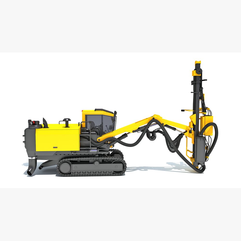 Track-Driven Hydraulic Drill Rig with Telescopic Boom 3D model ...