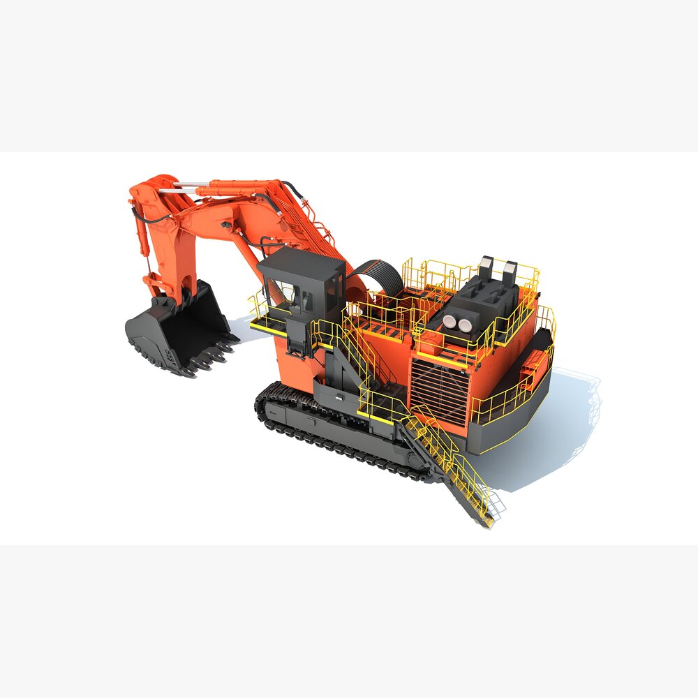 Mining Excavator Shovel 3D model - Download Tractor on 3DModels.org