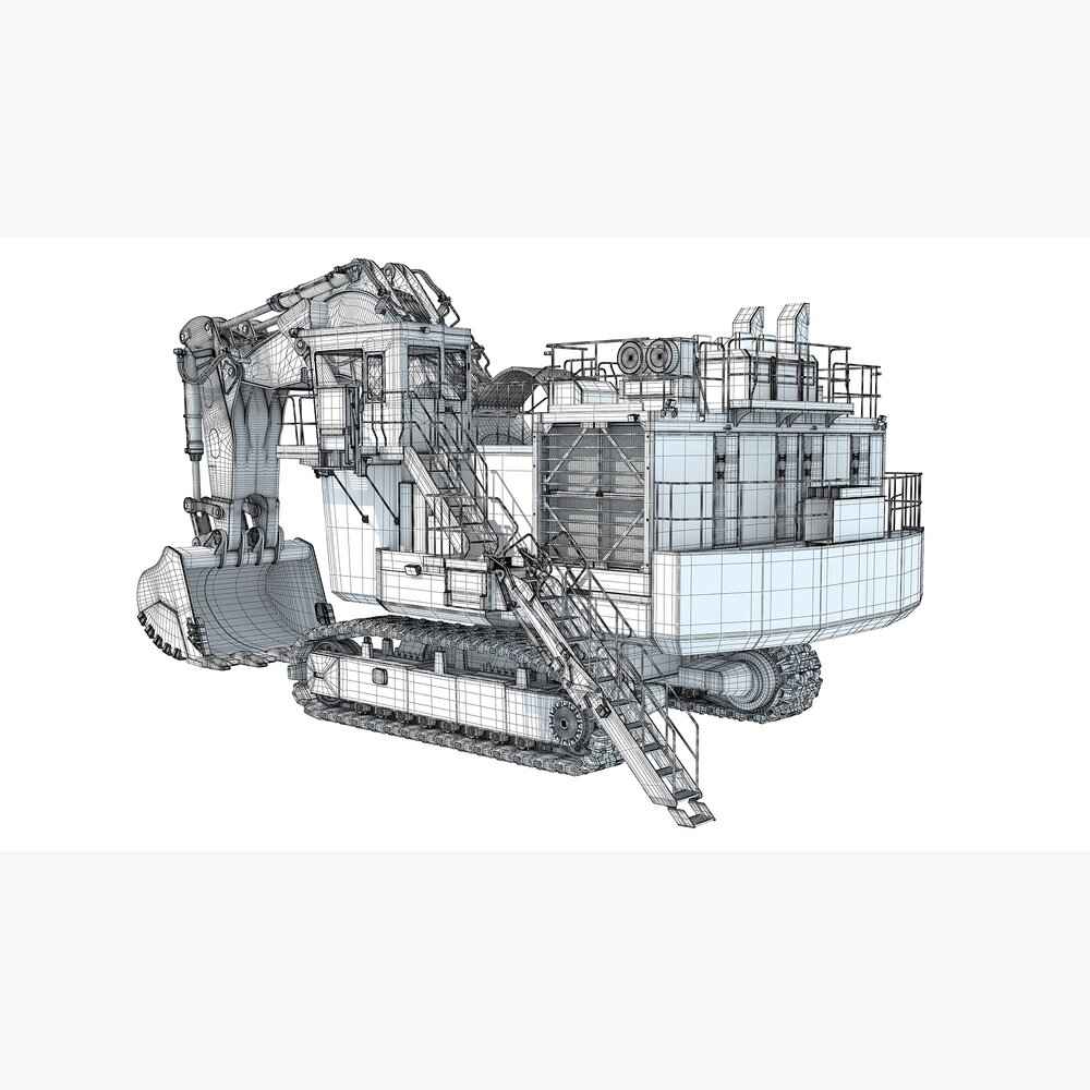 Mining Excavator Shovel 3D model - Download Tractor on 3DModels.org