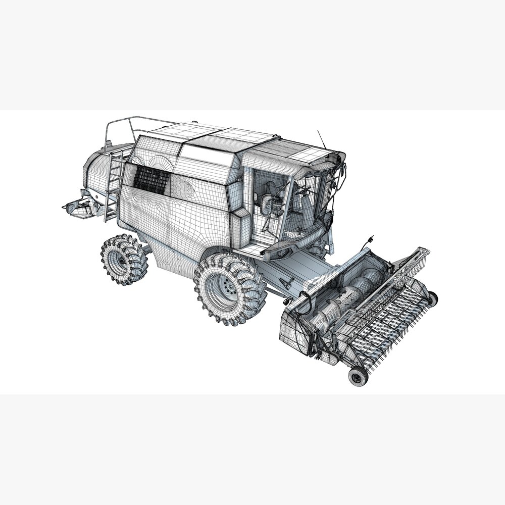 Agricultural Combine Harvester with Advanced Cutting Mechanism 3D model ...