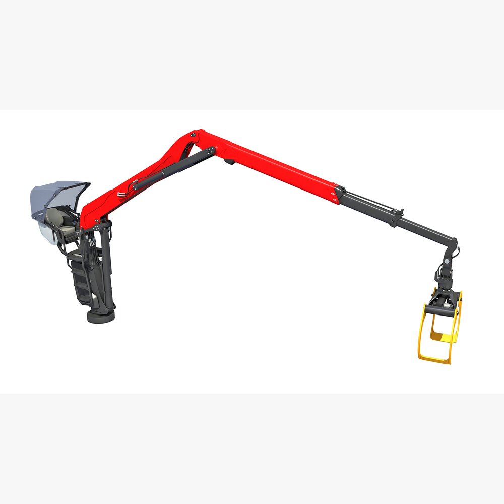 Timber Crane with Hydraulic Grapple 3D model - Download Trailer on ...
