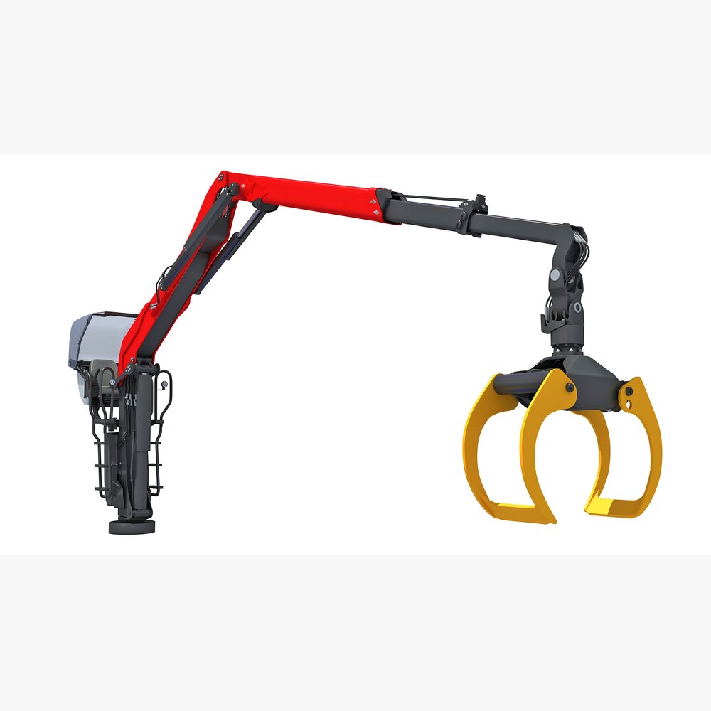 Timber Crane with Hydraulic Grapple 3D model - Download Trailer on ...
