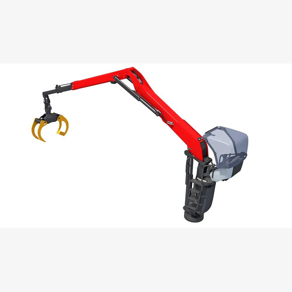 Timber Crane with Hydraulic Grapple 3D model - Download Trailer on ...