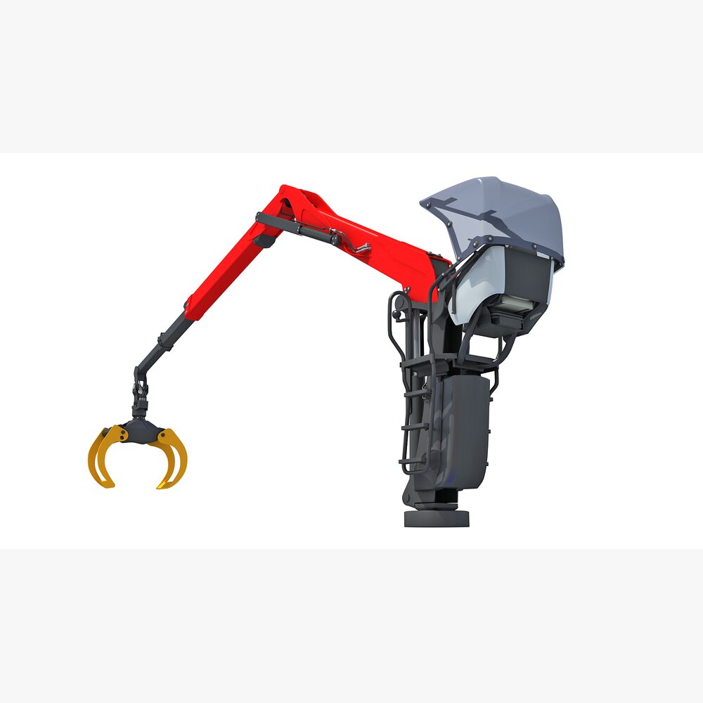 Timber Crane with Hydraulic Grapple 3D model - Download Trailer on ...