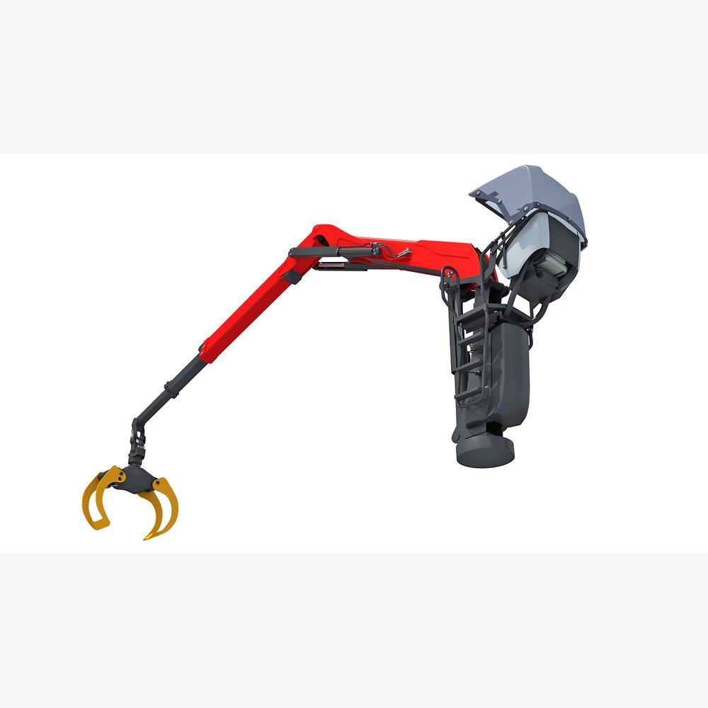 Timber Crane with Hydraulic Grapple 3D model - Download Trailer on ...