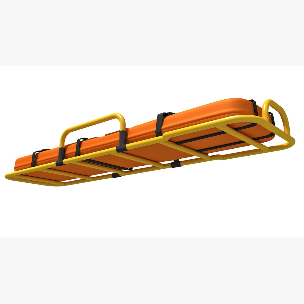Orange Rescue Stretcher 3D model - Download Medical Equipment on ...