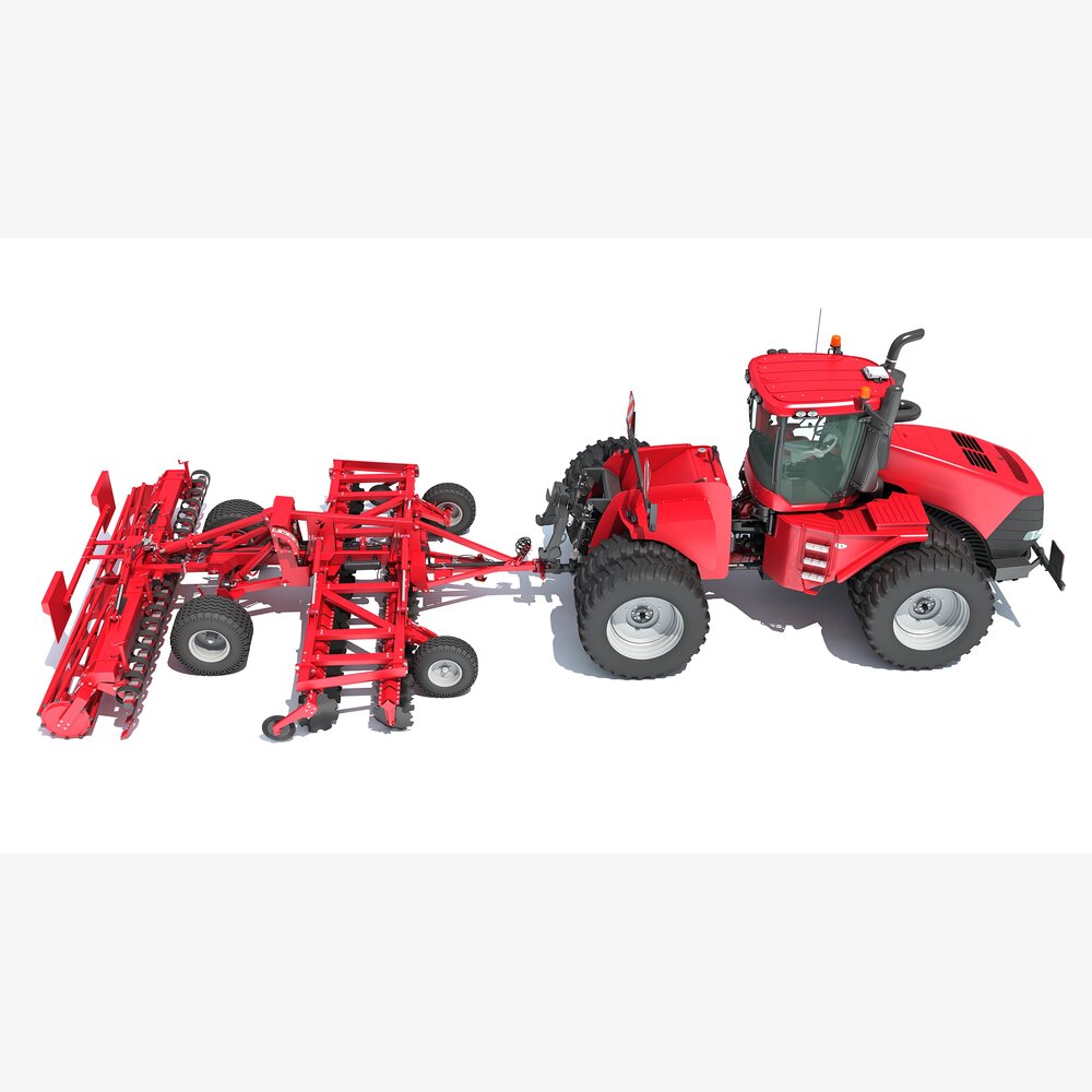 Tractor With Expandable Disc Cultivator 3D model - Download Tractor on ...