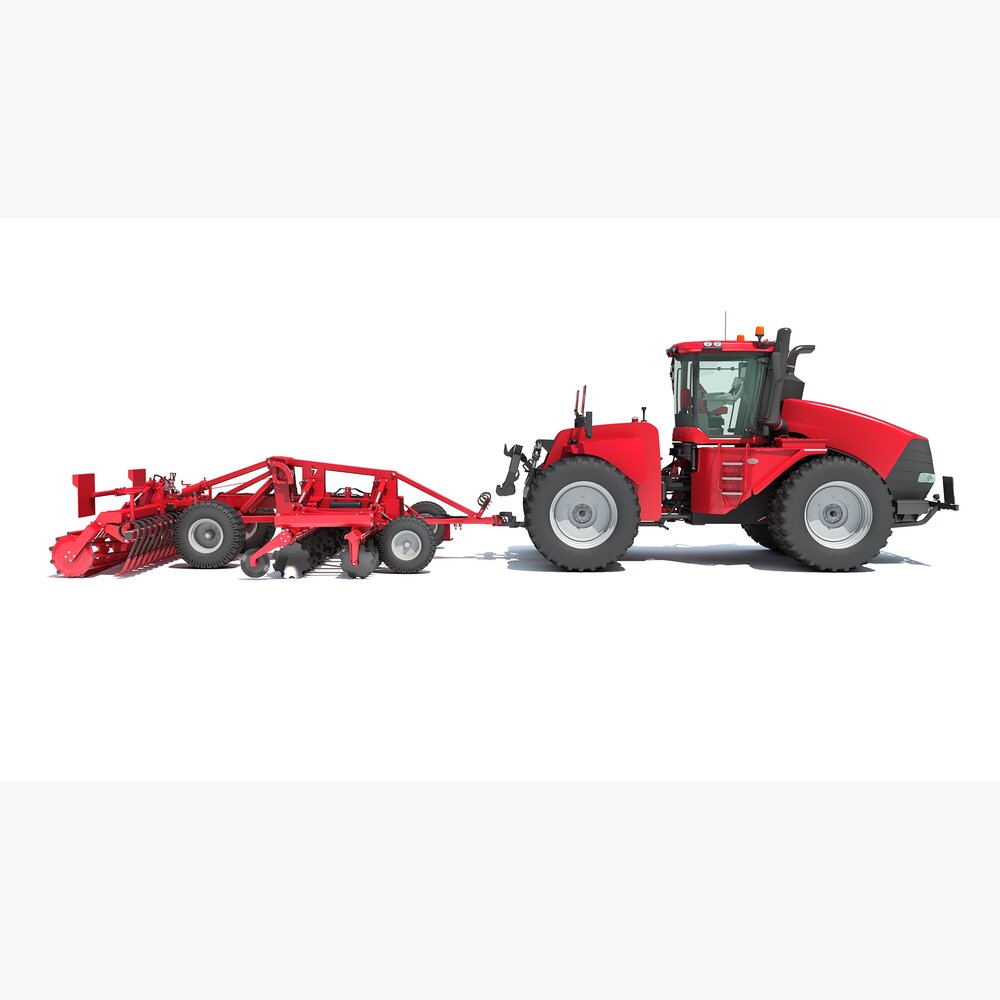 Tractor With Expandable Disc Cultivator 3D model - Download Tractor on ...