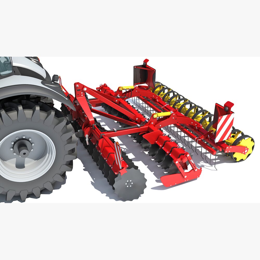 Tractor With Rotary Tiller 3D model - Download Tractor on 3DModels.org
