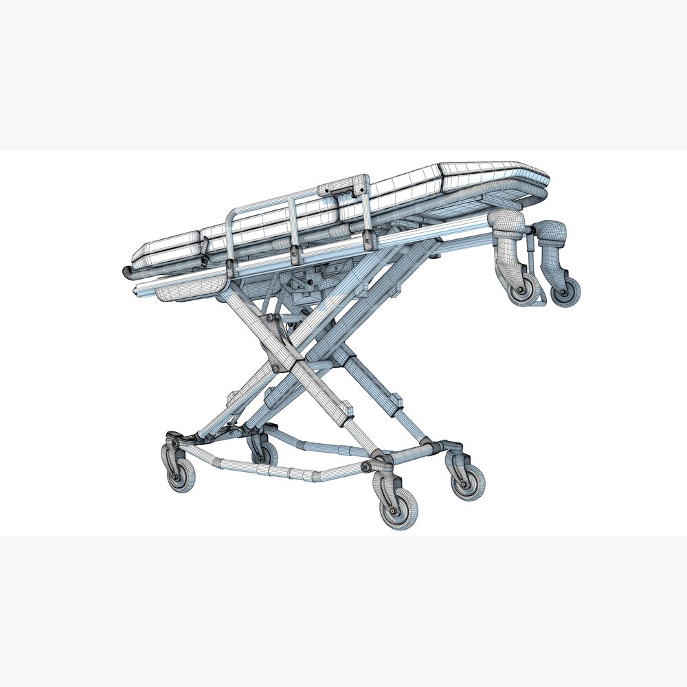 Ambulance Unfolded Gurney Stretcher 3D model - Download Medical ...