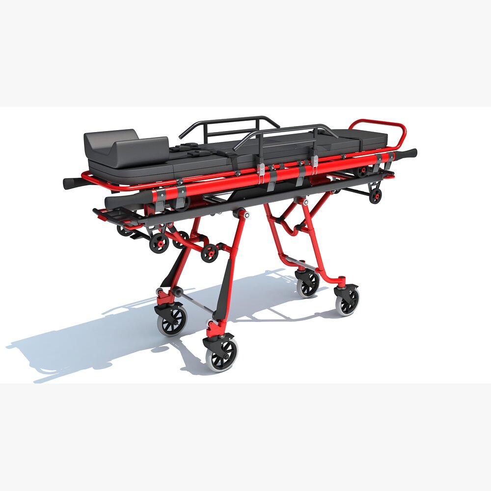 Collapsible Medical Stretcher 3D model - Download Medical Equipment on ...