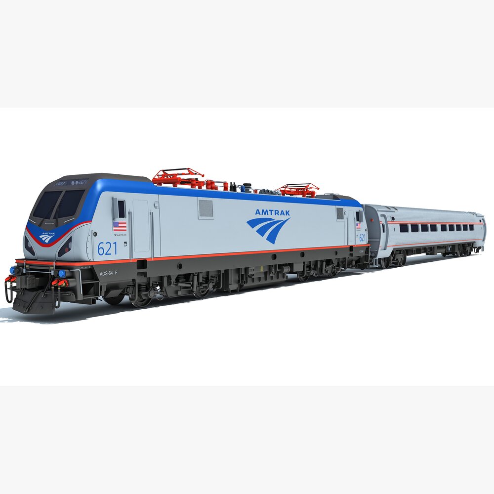 Amtrak Train 3D model - Download Passenger train on 3DModels.org
