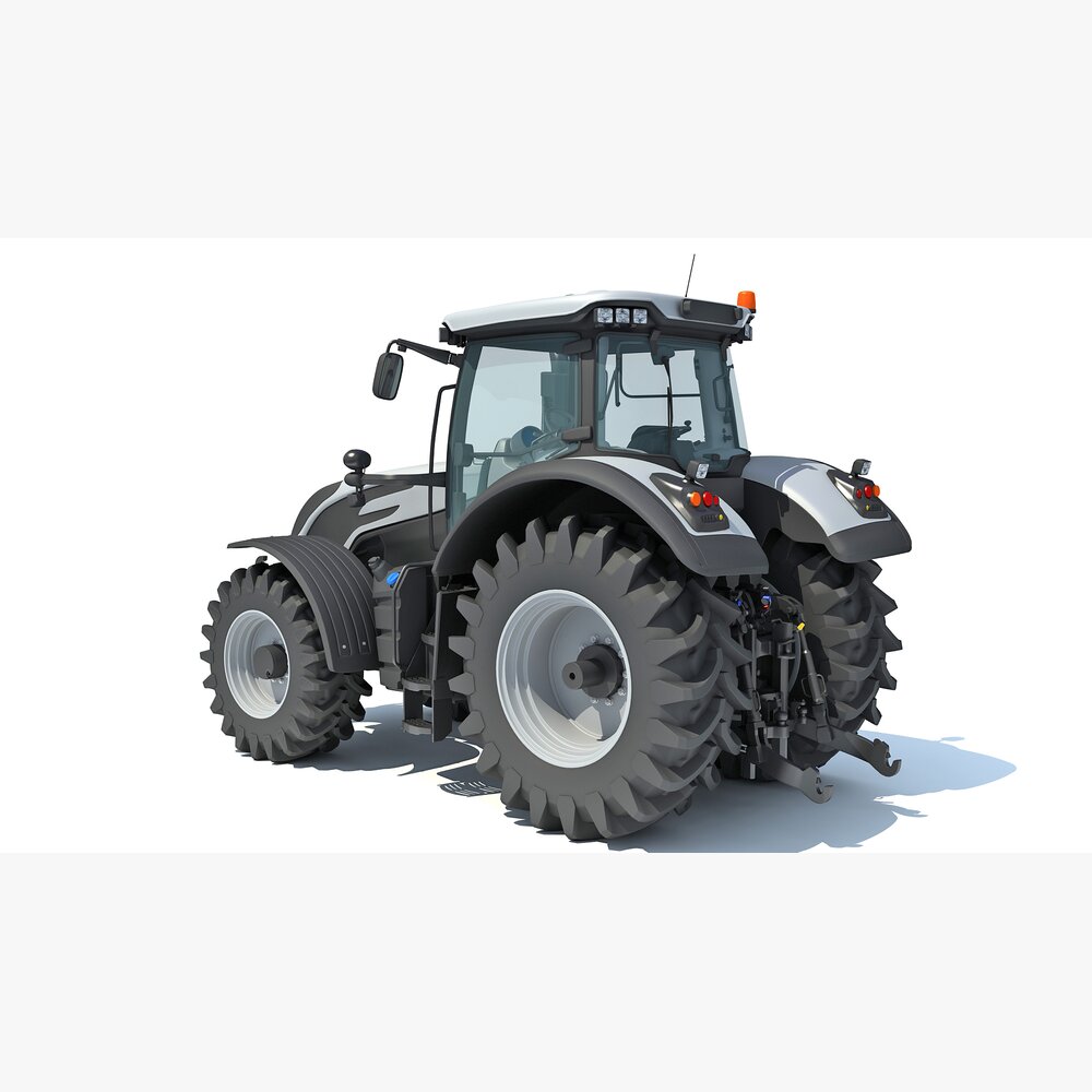 Modern Gray Farm Tractor 3D model - Download Tractor on 3DModels.org