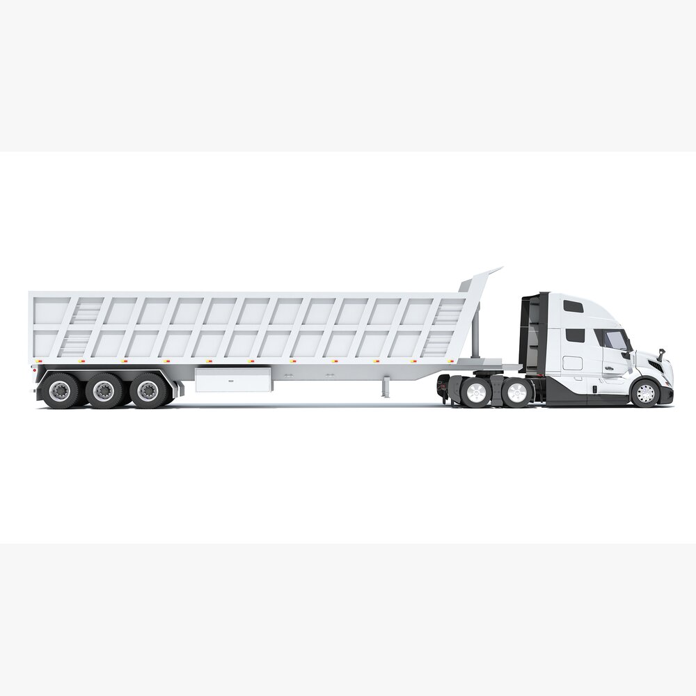 Semi Truck With Tipper Trailer 3D model - Download Truck on 3DModels.org