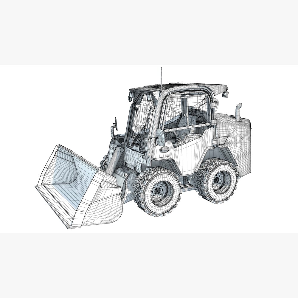 Skid Loader Shovel Bucket 3D model - Download Tractor on 3DModels.org