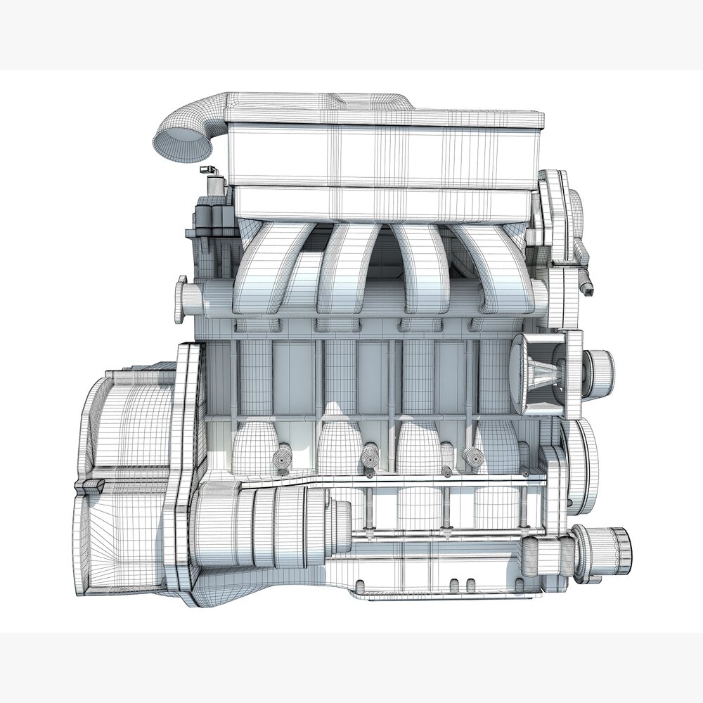4 Cylinder Engine 3D model - Download Engine on 3DModels.org