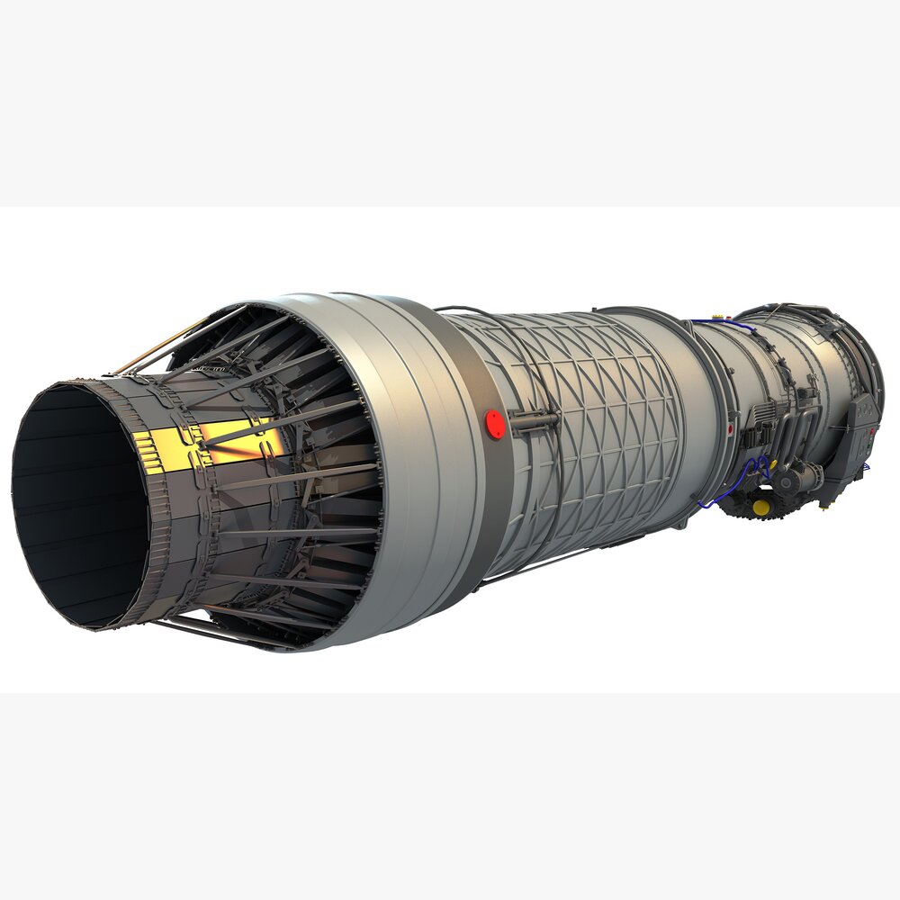 Afterburning Turbofan Engine 3D model - Download Engine on 3DModels.org
