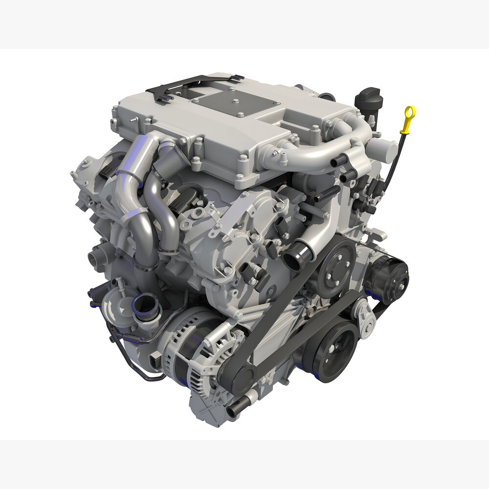 Animated V6 Engine 3D model - Download Engine on 3DModels.org
