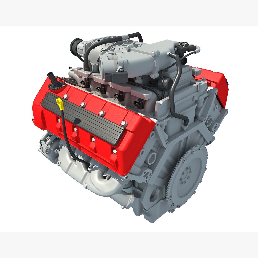 Animated V8 Motor 3D model - Download Engine on 3DModels.org