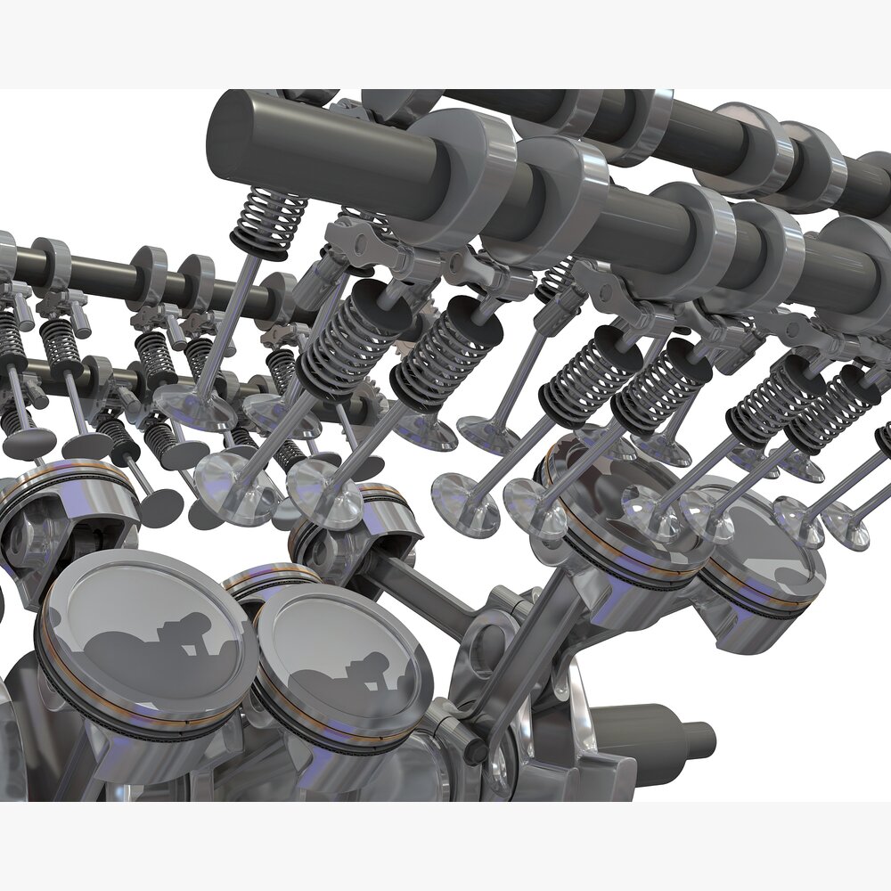 Animated V8 Motor 3D model - Download Engine on 3DModels.org