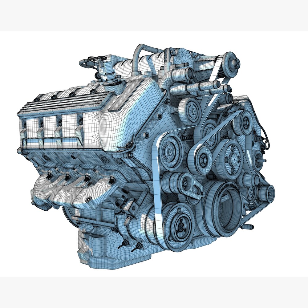 Animated V8 Motor 3D model - Download Engine on 3DModels.org
