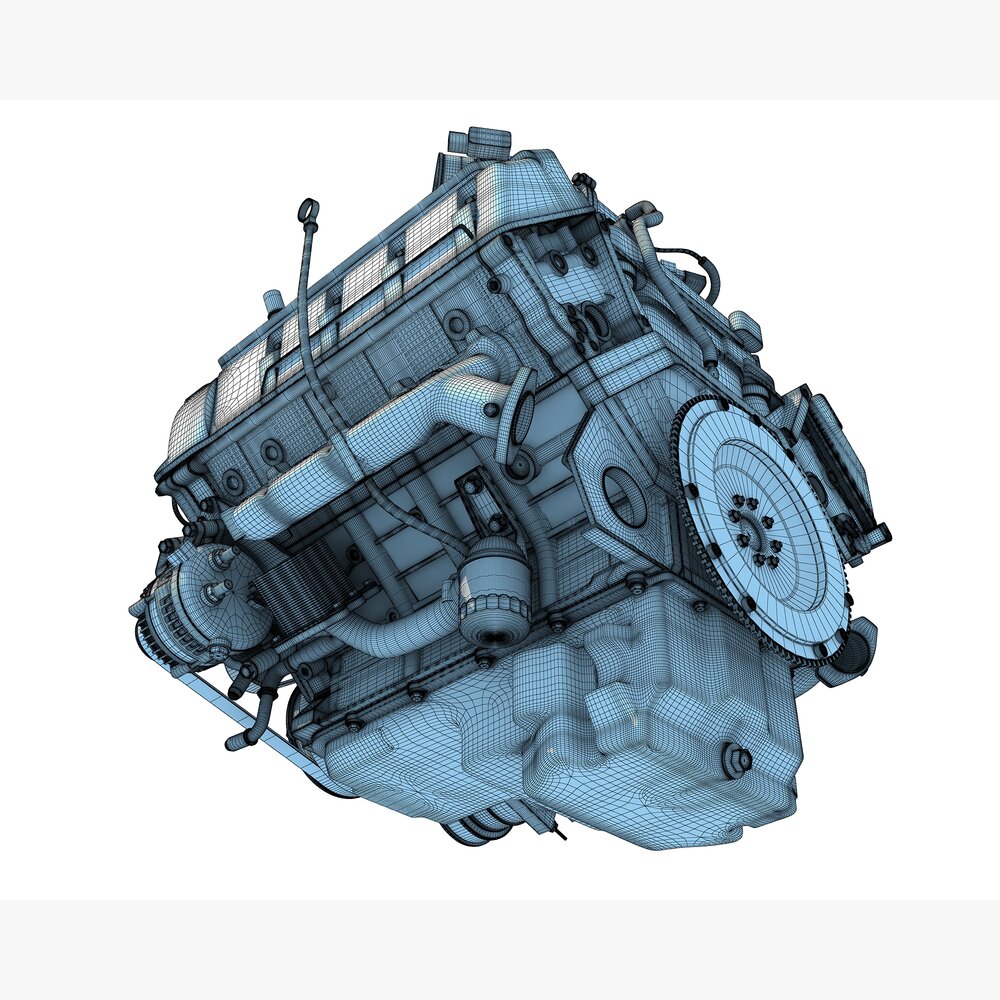 Animated V8 Motor 3D model - Download Engine on 3DModels.org