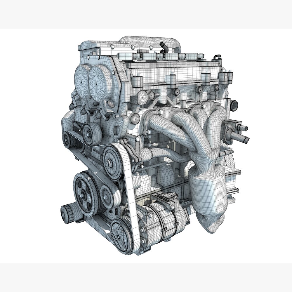 Car Motor 3D model - Download Engine on 3DModels.org